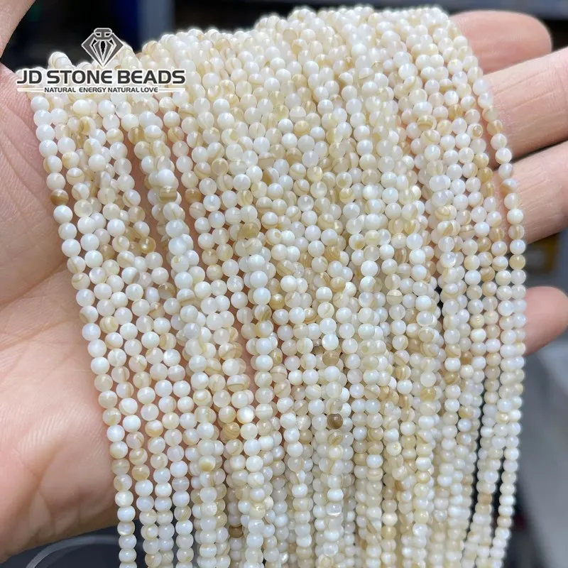 3mm-Natural-Freshwater-Shell-Beads-Round-Loose-Spacer-Mother-Of-Pearl ...