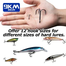 9KM Fishing Treble Hooks High Carbon Steel Brabed Sharp Triple Hook ...