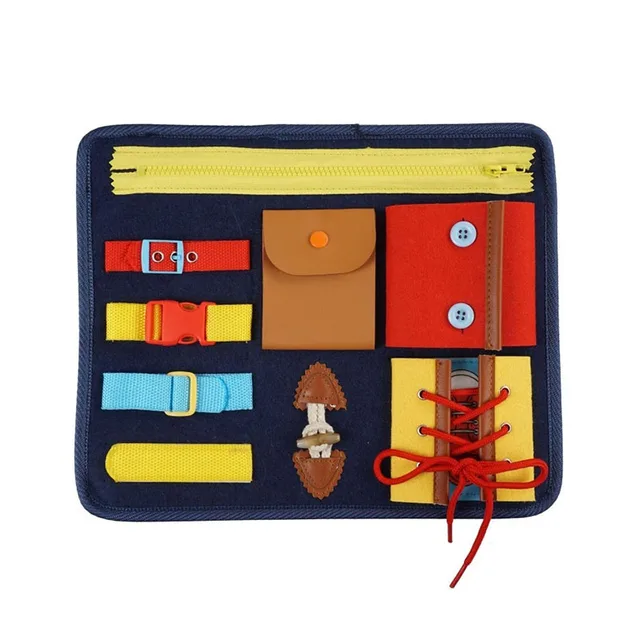 Montessori Toys Busy Board Buckle Training Essential Skills Sensory ...