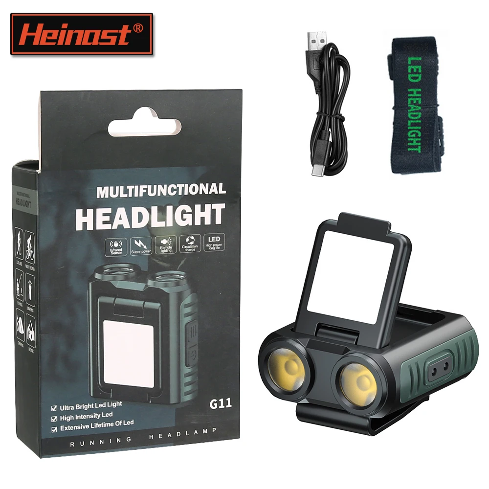 Induction-LED-Headlamp-Mini-Cap-Clip-Light-Built-in-1200Mah-Battery-USB ...