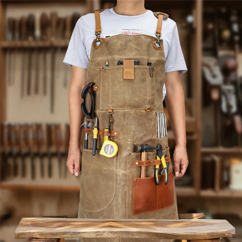Thick-Canvas-Split-Tool-Apron-Waterproof-Thickening-Vintage-Garden ...