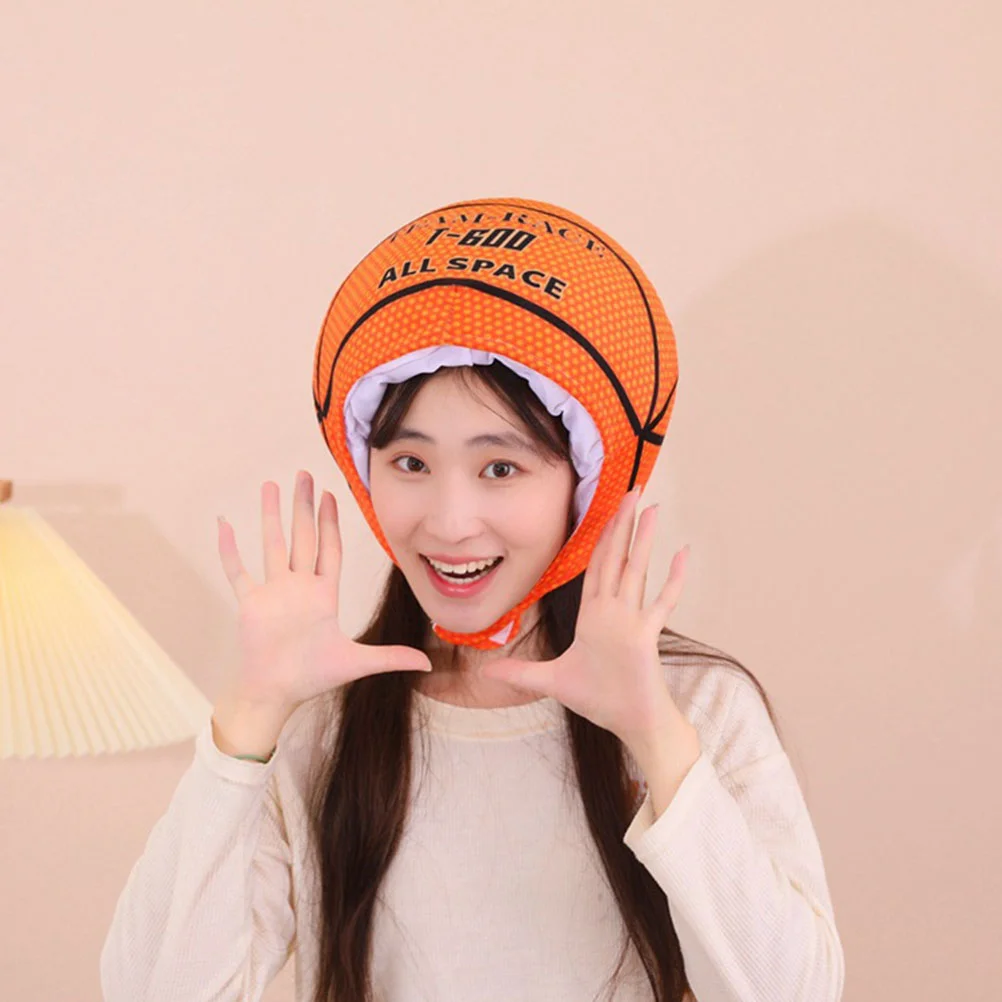 Basketball Headgear Plush Hat Costume Prop Novelty Headwear Running Cap ...