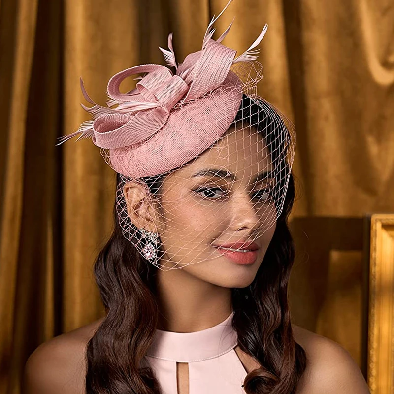 New-Elegant-Women-s-Pillbox-Fascinators-Hat-Headband-Tea-Party ...