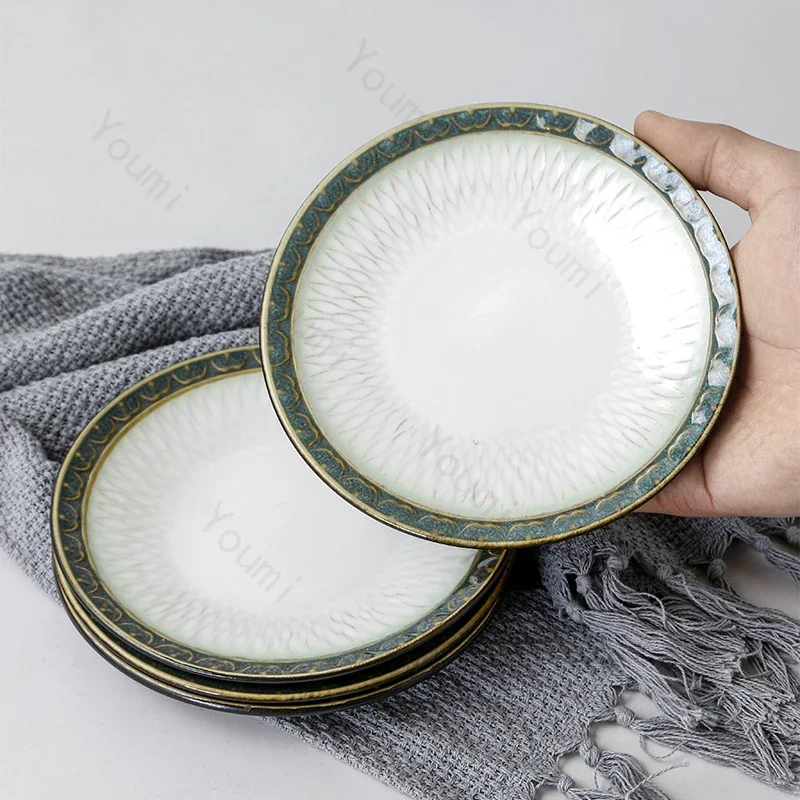 Creative-Retro-Circular-Dining-Plates-Household-Afternoon-Tea-Dessert ...