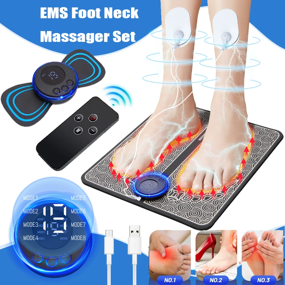 Electric-EMS-Foot-Massager-Pad-Feet-Massage-Mat-Muscle-Stimulation ...