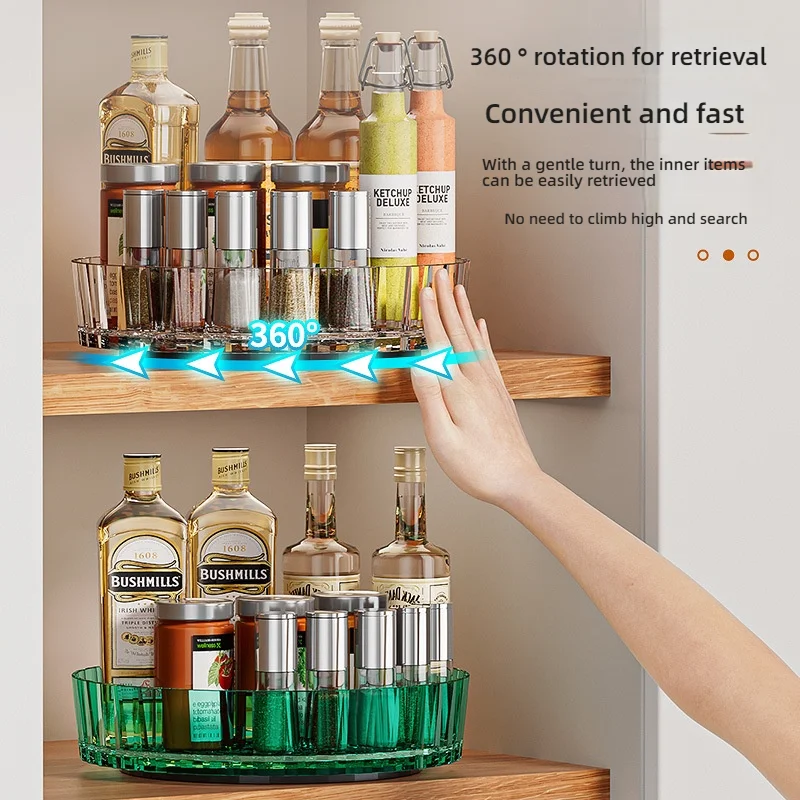 360° Rotating Storage Rack – Non-Slip Organizer Tray for Kitchen ...