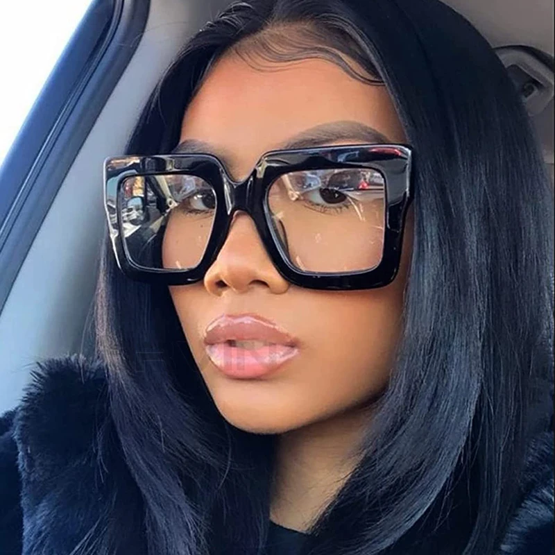 Big-Oversized-Square-Eyeglass-Frames-para-Mulheres-Lentes-pticas-de ...