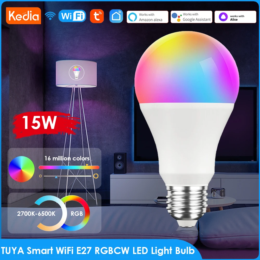 Bombilla-LED-inteligente-B22-E27-RGBCW-l-mpara-LED-con-temporizador ...