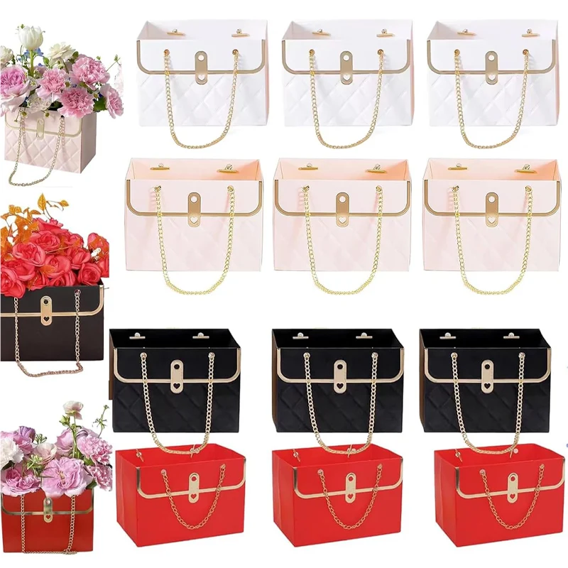 Flower Bags for Bouquets Small Flower Boxes for Arrangements with Metal ...