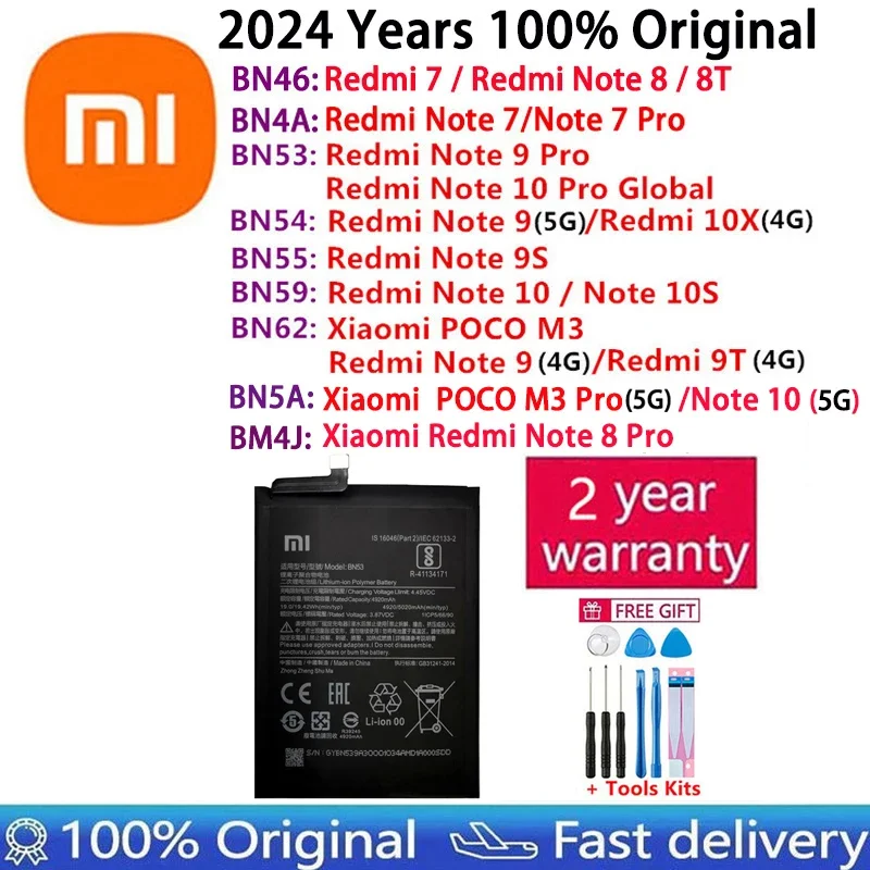 Batteria-originale-BN46-BN4A-BN5A-BN53-BN54-BN55-BN59-BN62-per-Xiaomi ...