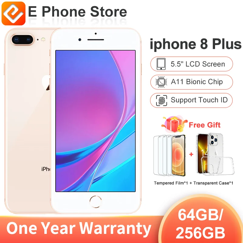 Apple iphone 8 Plus Unlocked 256GB/64GB ROM 12MP Camera A11 Bionic Chip ...