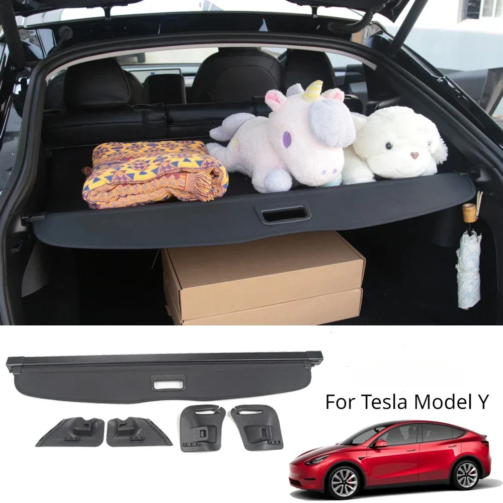 For Tesla Model Y Berlin Trunk Cargo Cover Curtain Rear Luggage Carrier ...
