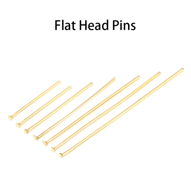 100pcs/lot Stainless Steel Pins Gold Plated Ball Head Pins Beading Flat ...