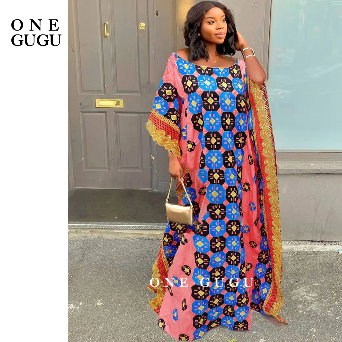 Nigerian Original Bazin Riche Dress African Women Dashiki Outfits Robe Big Size Mali Basin ...