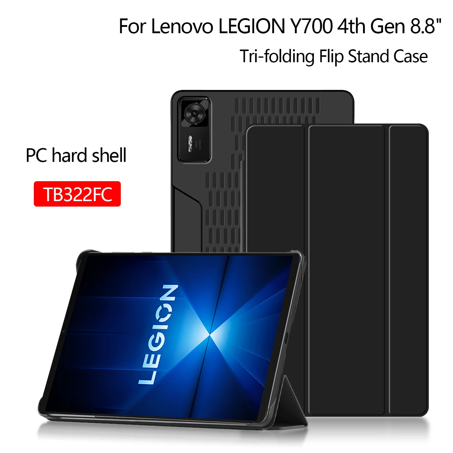 Case For Lenovo LEGION Y700 4th Gen 8.8" Tri-folding Flip Stand Shell ...