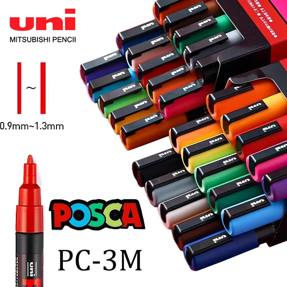 Japan-UNI-POSCA-Marker-Pen-Set-NEW-PACKAGE-PC-3M-Water-Based-Color ...