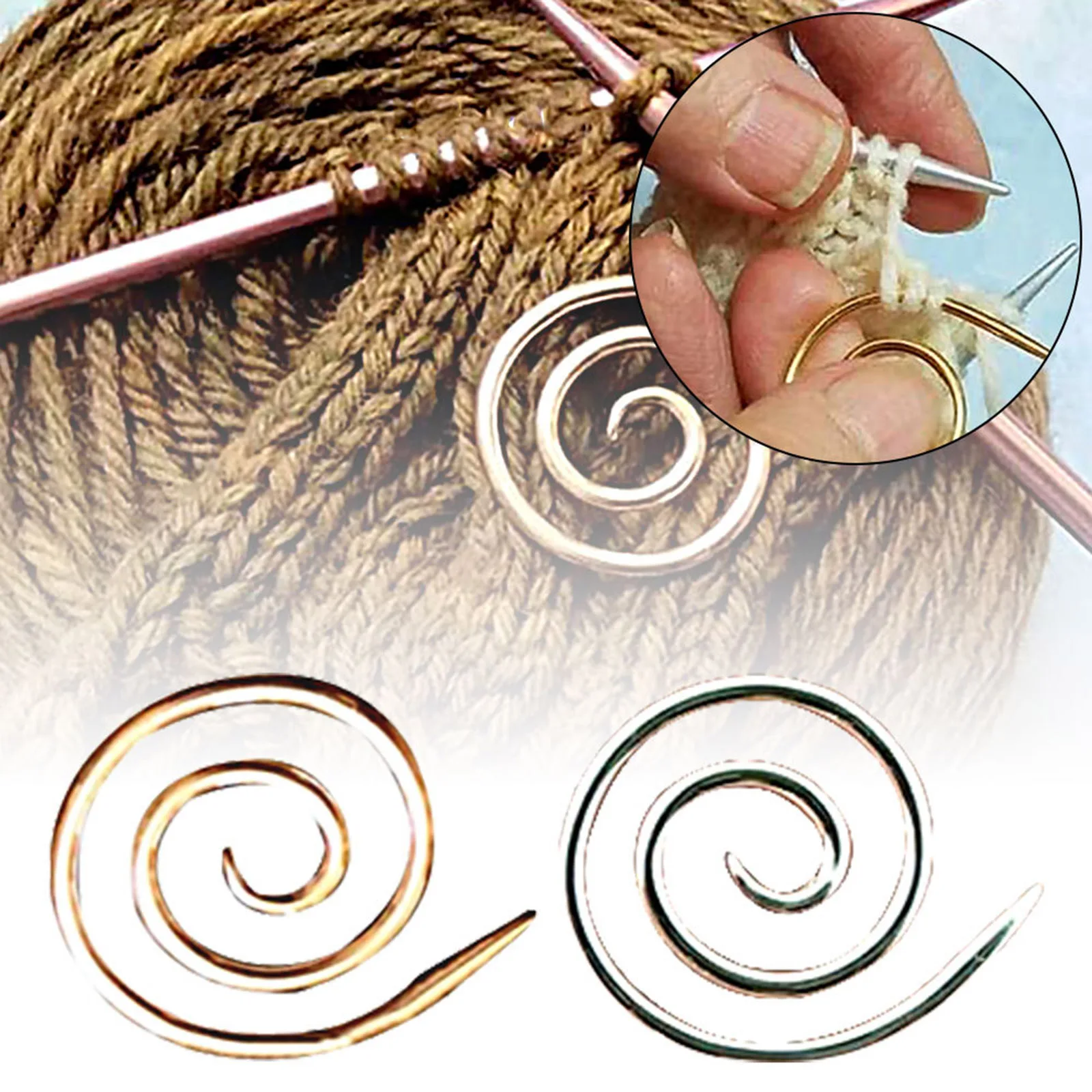 5PCs-Stainless-Steel-Spiral-Cable-Knitting-Needle-Bent-Tapestry-Needles ...