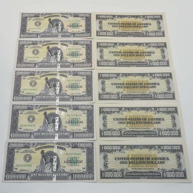 10PCS /100PCS American One Million Dollar Paper Money Statue of Liberty ...