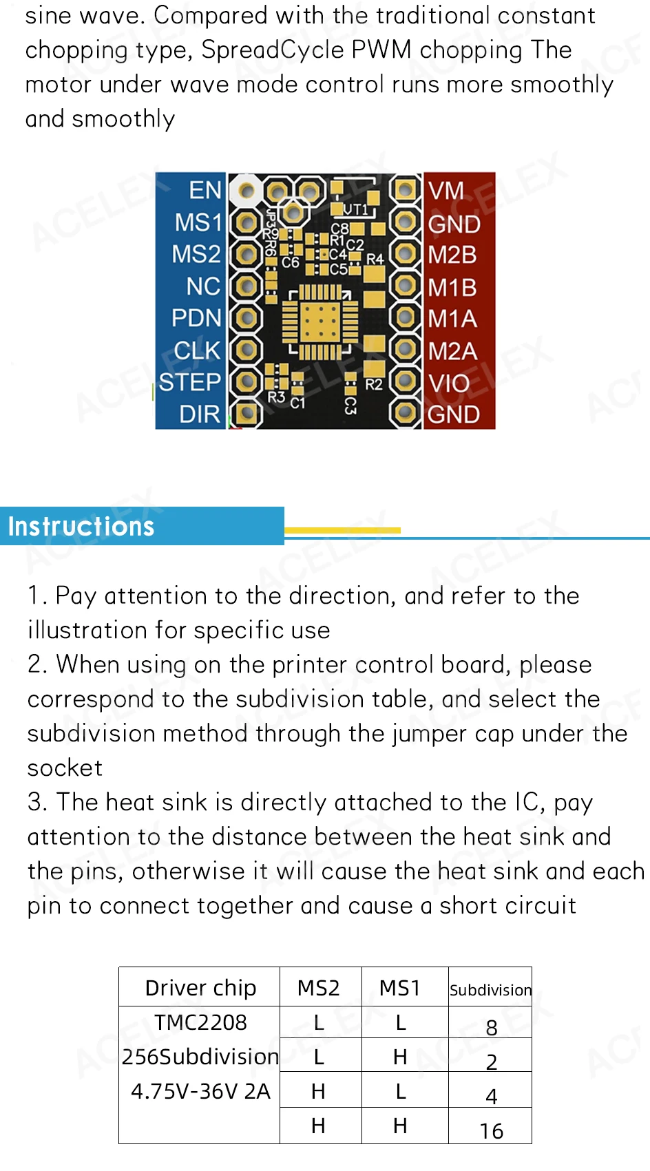 Драйвер шагового двигателя ACELEX для 3D-принтера | AliExpress