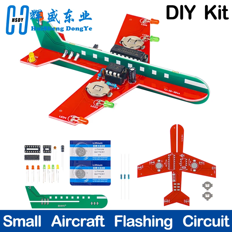 Small-Aircraft-Flash-Circuit-Flowing-Light-Kit-CD4017-Fun-Electronic ...