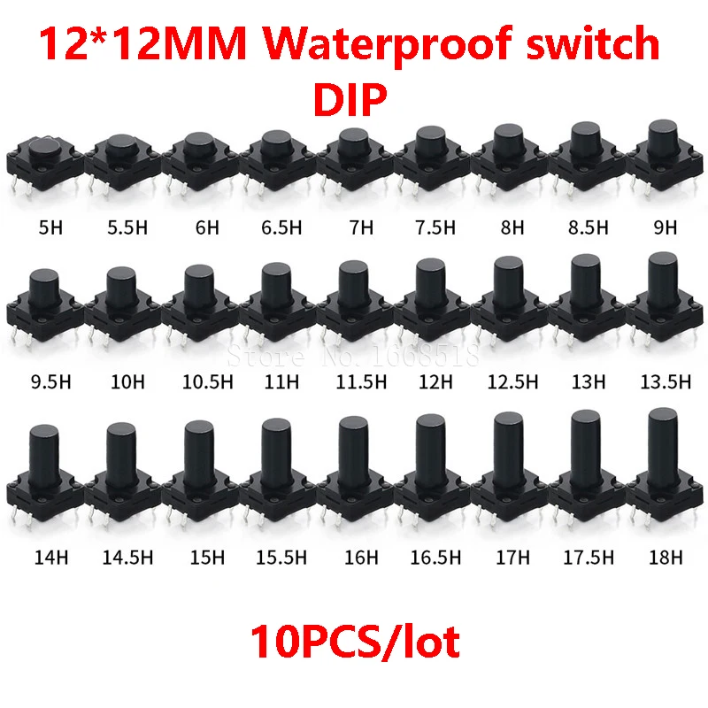 10PCS-12x12-PCB-Tactile-Mini-Push-Button-Switch-DIP-4pin-Micro-Switch ...