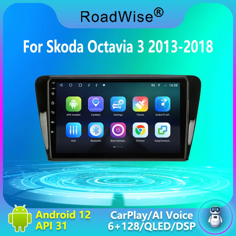 8-256-Android-12-Car-Radio-Carplay-For-SKODA-Octavia-3-A7-2013-2014 ...