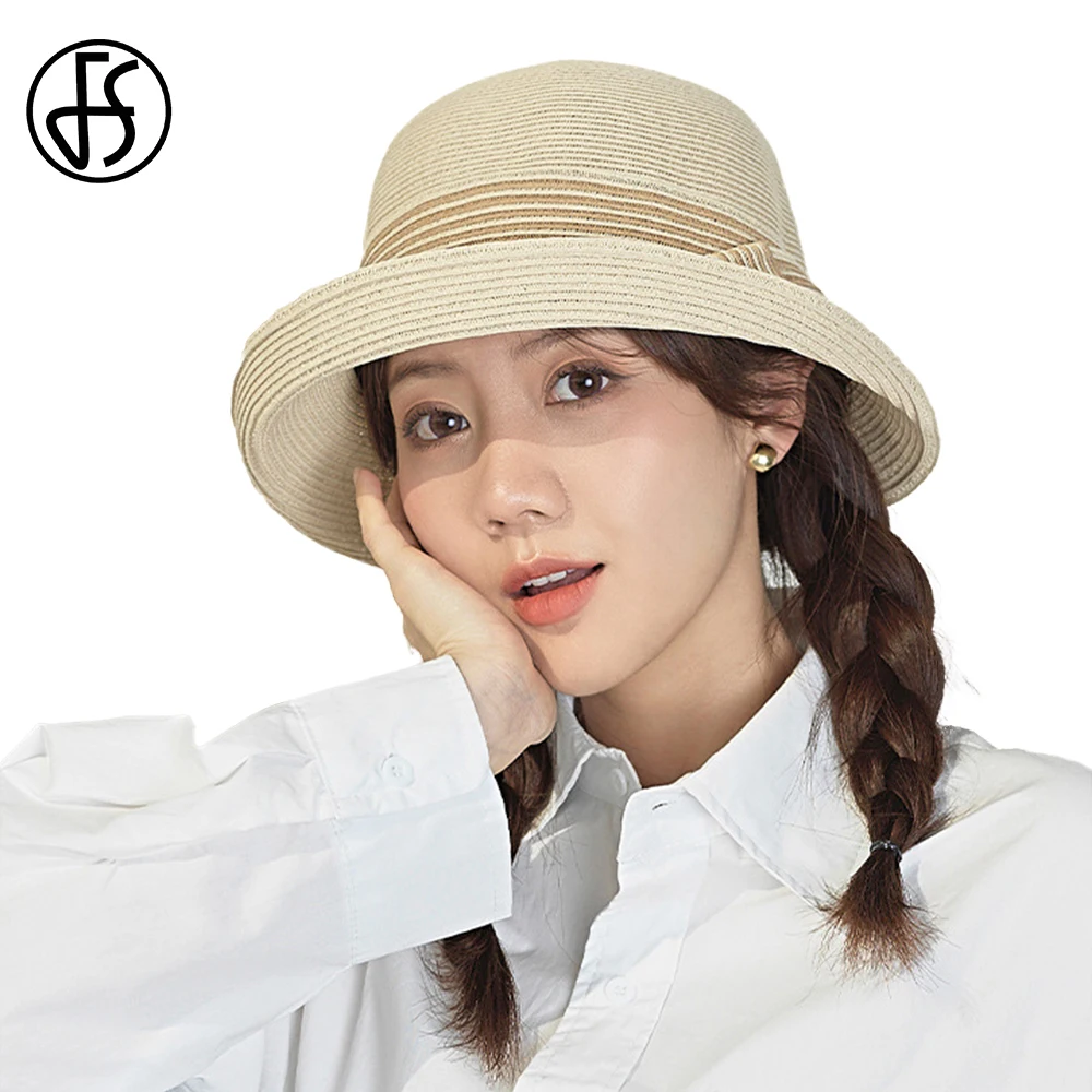 FS-Fashion-Straw-Sun-Hats-For-Women-UV-Protection-Summer-Fisherman-Cool ...