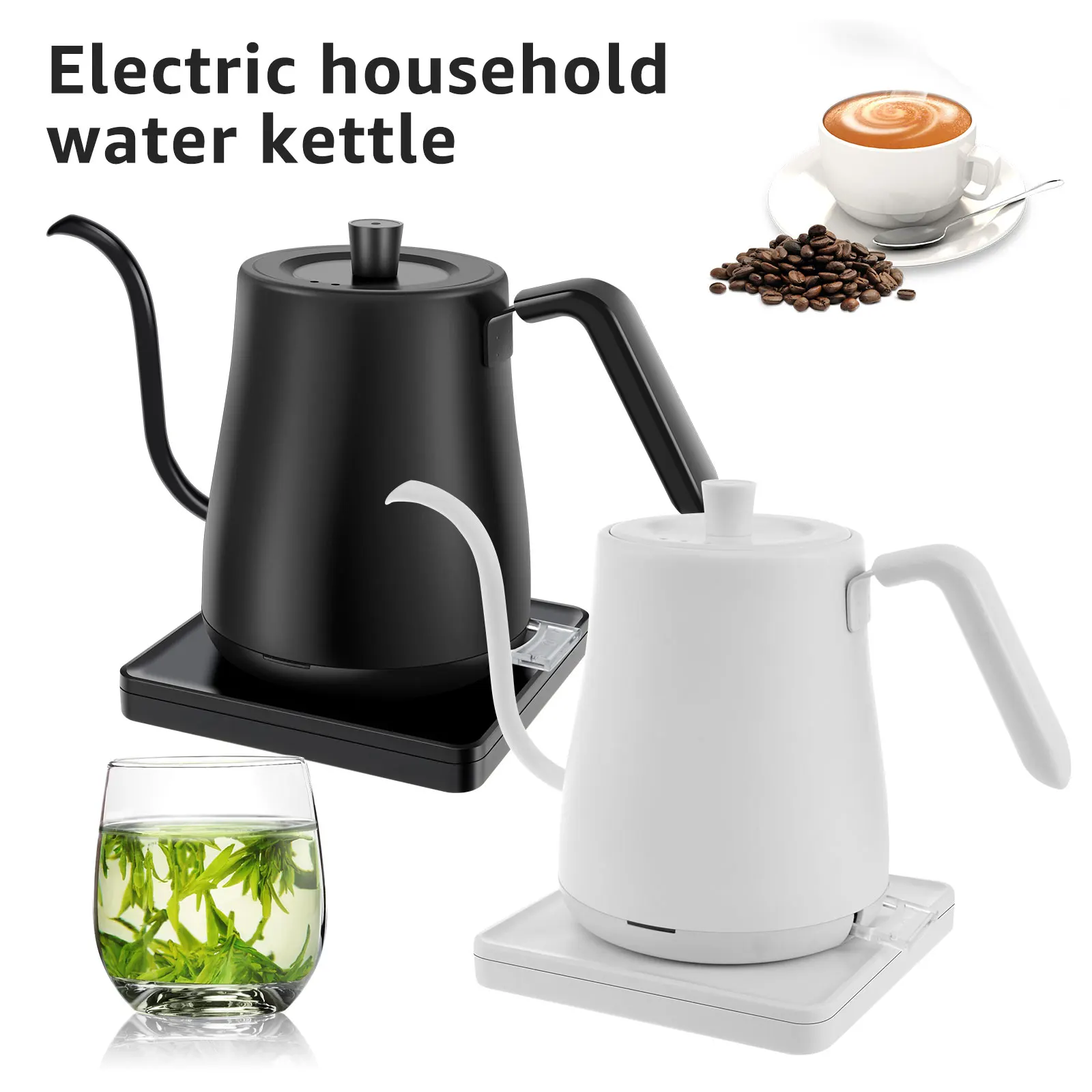 Coffee-Kettle-Gooseneck-Electric-Kettle-with-Base-Stainless-Steel-Hot ...