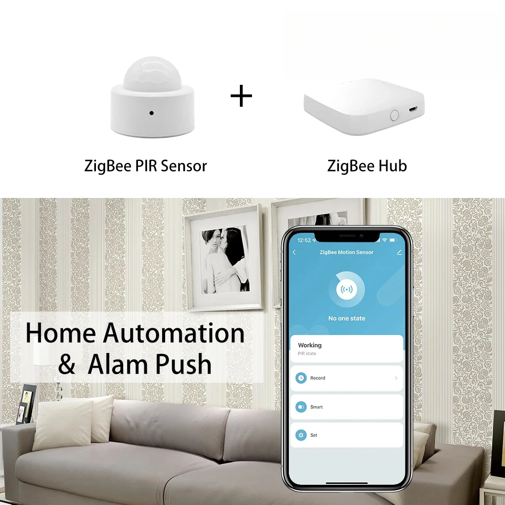 ZigBee Motion Sensor PIR IR Automation Human Body Infrared Detector ...