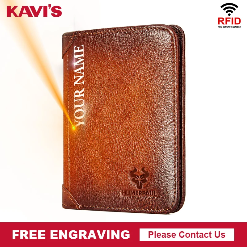 KAVIS-New-Design-Mens-Wallet-RFID-Protection-Credit-Card-Holder-Genuine-Leather-Male-Vintage ...