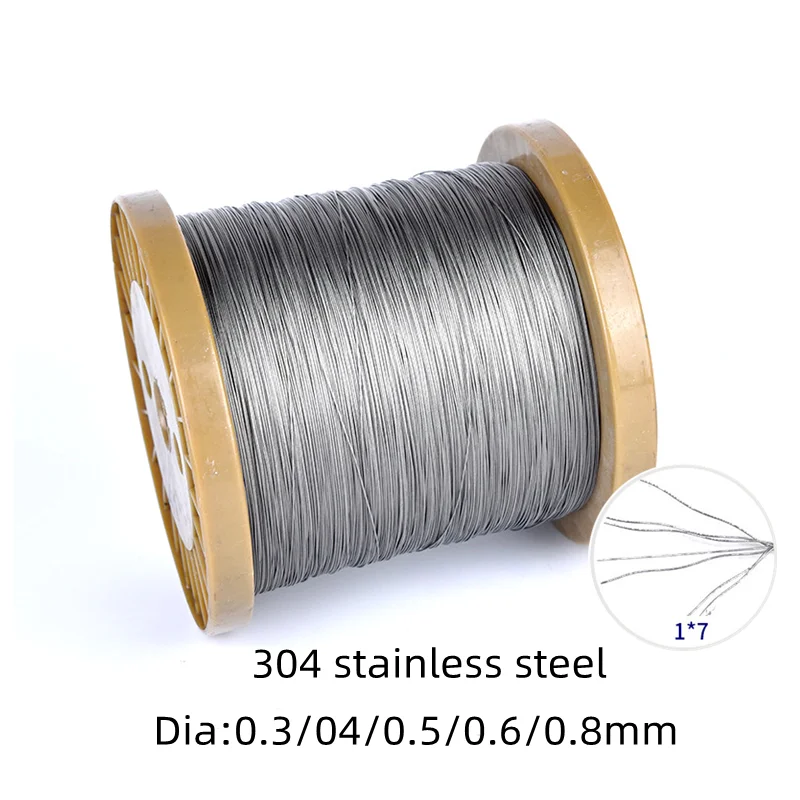 100 Meter Stainless Steel Wire Rope1x7 Micro Extra fine Soft Wire Rope ...