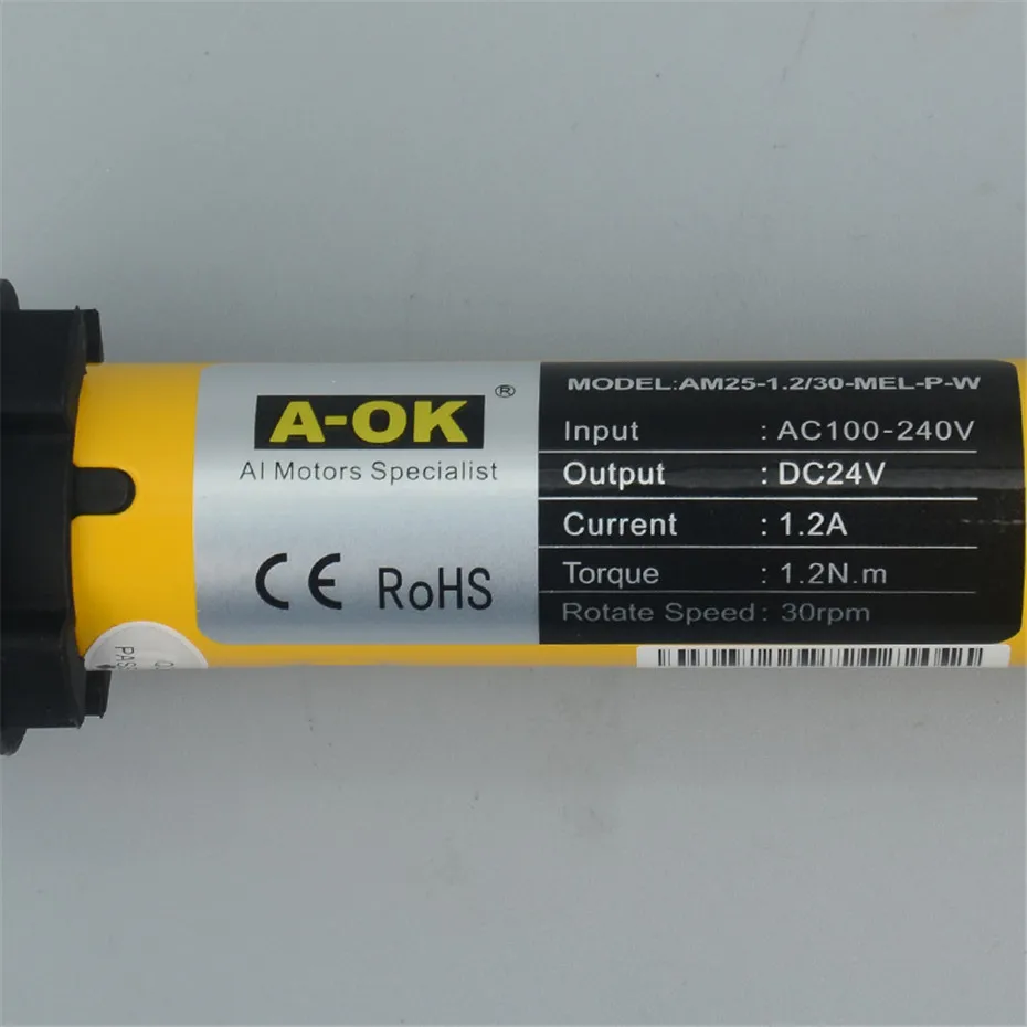 A-OK AM25 Rolling Tubular Motor,RF433 Remote,Built-in Li , 55% OFF