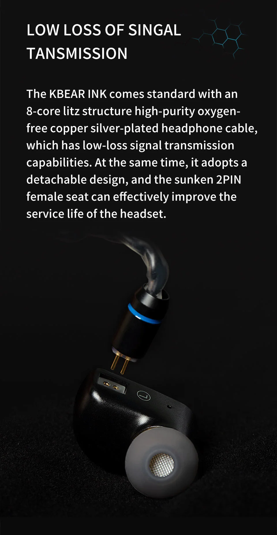 KBEAR Ink Ear Monitor with Diamond-Like Carbon Diaphragm Wired Earbuds ...