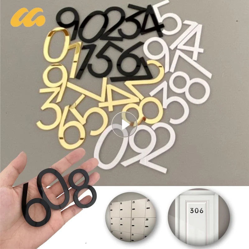 3D-Numeral-Plate-Self-adhesive-Plastic-Plaque-Sign-Gate-Digits-Number ...