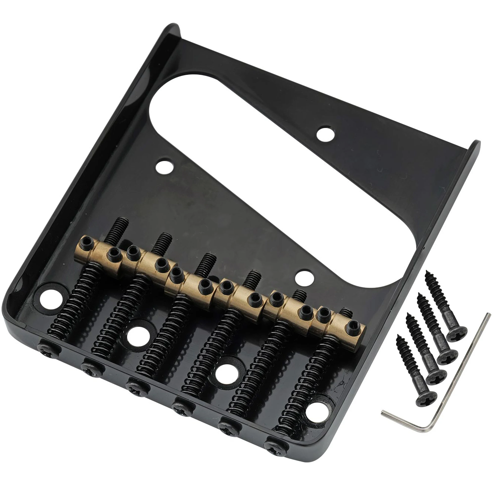 Musiclily Pro 54mm Vintage Style Guitar Bridge with Barrel Brass 6 ...