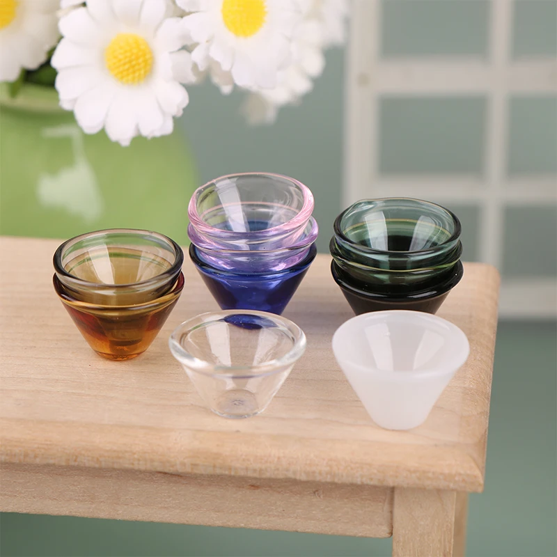 1-12-Dollhouse-Miniature-Glass-Cup-Glass-Bowl-Salad-Bowl-Funnel-Tea ...