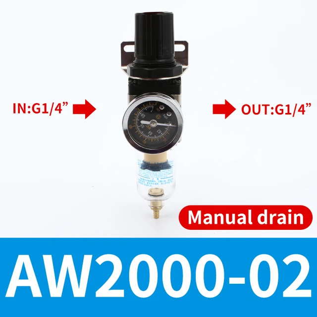 자동 및 수동 공압 필터 공기 조절기 피팅 압축기 오일 물 분리 AW2000 AW3000 AW40005000-02-03-04-06-10