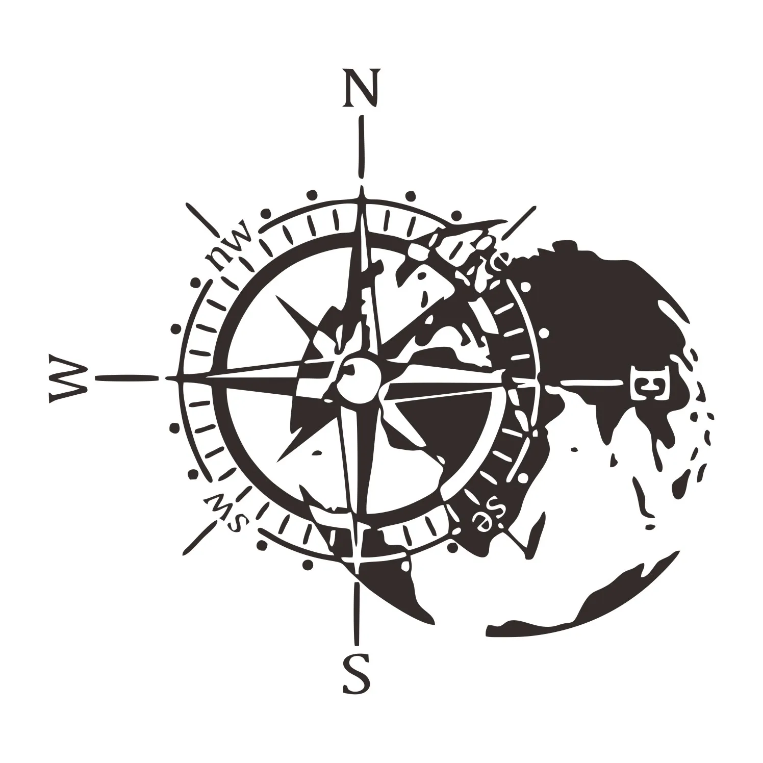 New Design Mountain Adventurer Compass Car Sticker Map Decoration ...