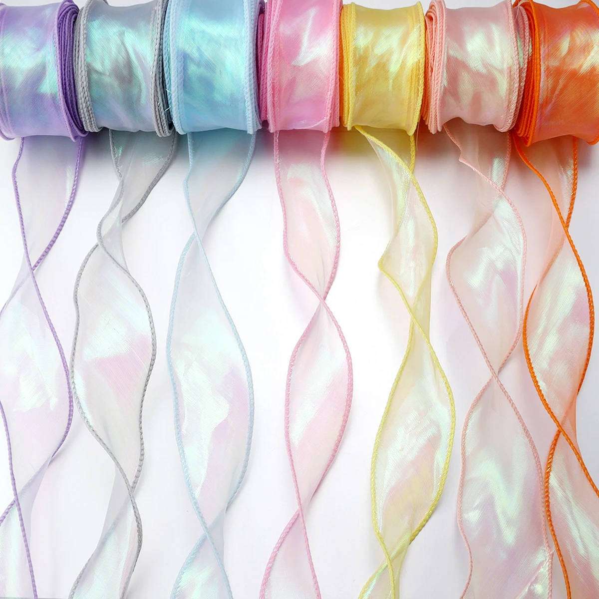 5yards-pack-4cm-Color-Fishtail-Yarn-Ribbon-Wave-Organza-Satin-Ribbons ...