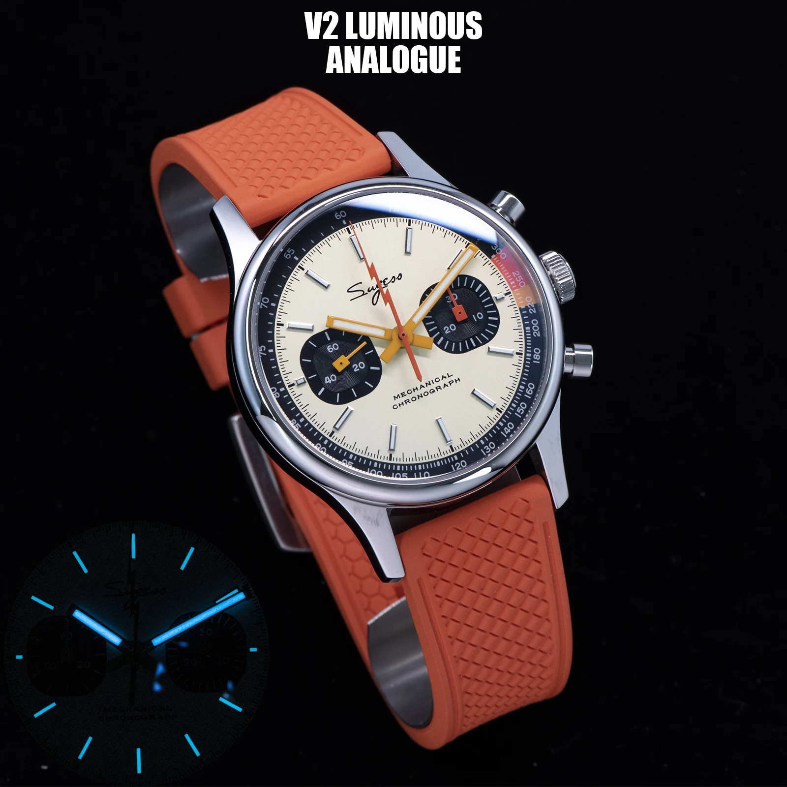 Sugess Pilot Watches Seagull St19 Chronograph Swanneck Movement ...