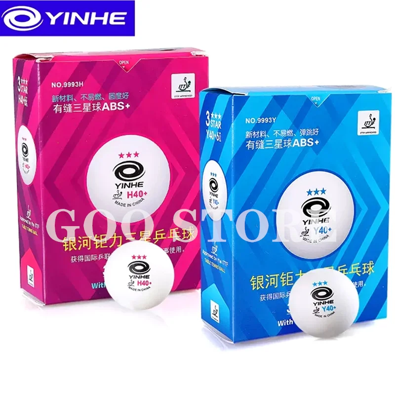 YINHE 3-Star Y40+ H40+ Table Tennis Balls (3 Star, New Material 3-Star Seamed ABS Balls) Plastic ...