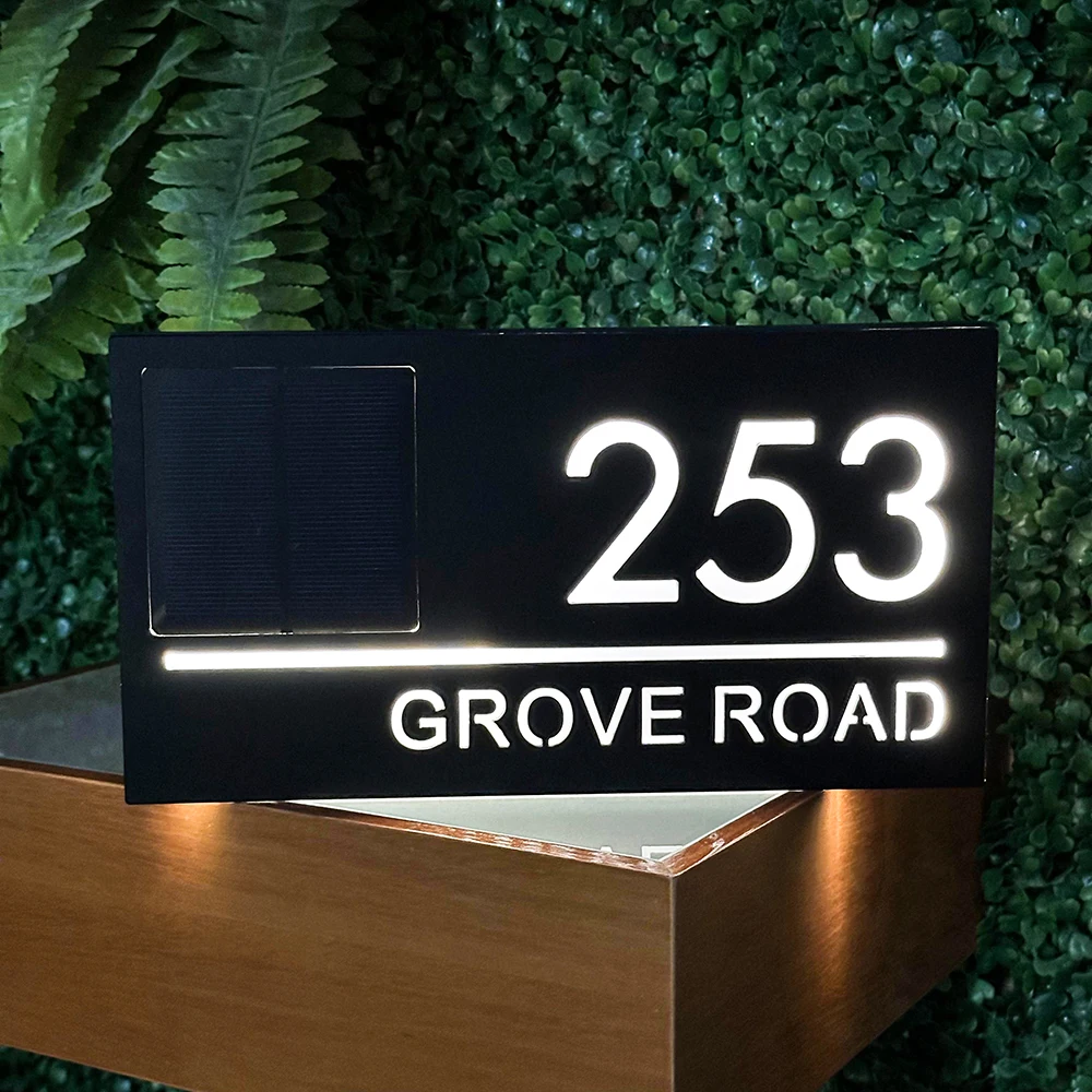 Customized-3D-Night-Light-House-Number-LED-Solar-Exterior-House-Number ...