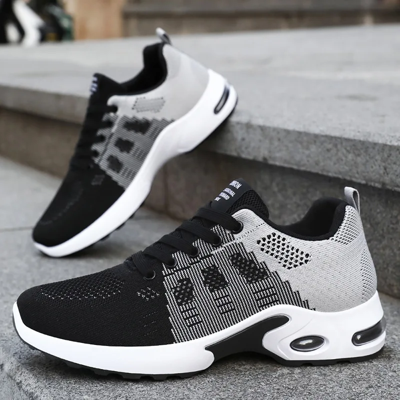 Men's Lightweight Running Sneakers Spring New Woven Air Cushion Shoes ...