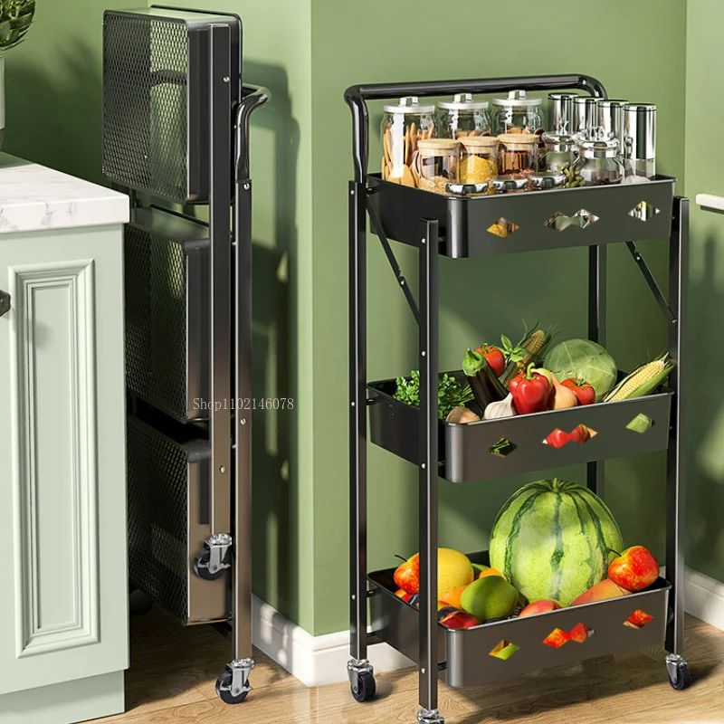 Folding-Trolley-Suitable-for-Household-Large-Vegetable-and-Fruit-Snack ...