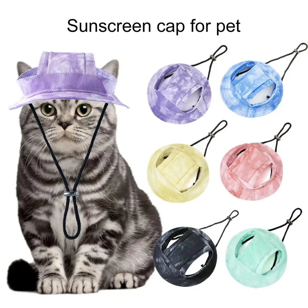 Pet-Hat-With-Ear-Holes-Adjustable-Breathable-Sun-Protection-Dog-Outdoor ...