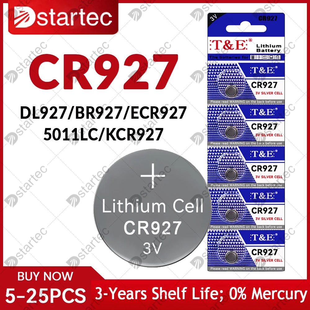 NEW-5PCS-25PCS-3V-CR927-Lithium-Button-Battery-BR927-ECR927-LM927 ...