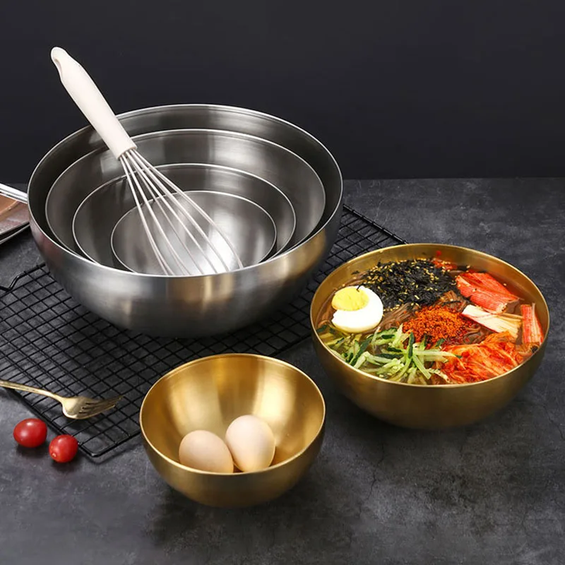 15cm/20cm/24cm/28cm Korean Stainless Steel Salad Bowl Multifunctional ...
