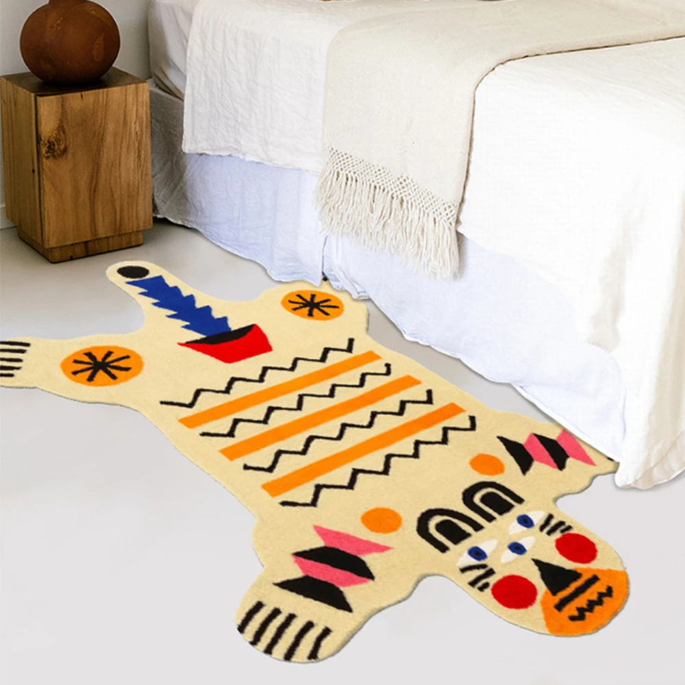 Art-Carpet-Irregular-Shape-Tiger-Animal-Pattern-Living-Room-Rug-Fluffy ...