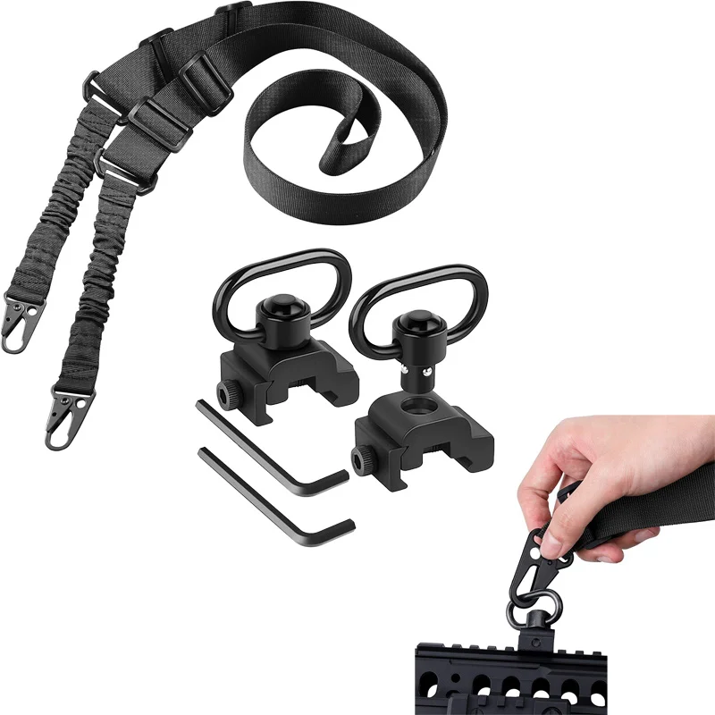 Metal-Swivel-Rail-Shoulder-Strap-Mount-QD-Sling-rota-o-de-360-1-25-Push ...