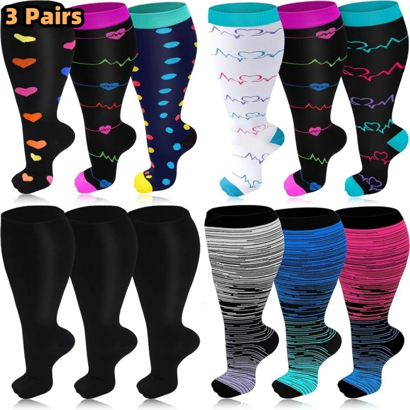 3-Pairs-2XL-7XL-Plus-Size-Compression-Men-Socks-20-30-mmHg-Wide-Calf ...